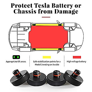 Chirano Lifting Jack Pad for Tesla Model 3/S/X/Y, 4 Pucks with Storage Case, Accessories for Tesla Vehicles 2013 to 2024