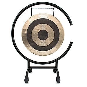11" to 12" Gongs on the High C Gong Stand - Includes Gong of Choice with Traditional Chinese Mallet & Gong Stand/Easy to Assemble Metal Gong Stand/Small Bronze Gong/Great for Small Spaces Such a