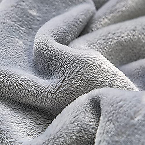 PAUHN Fleece Blanket Throw XL Size Light Grey 48"x80" Throw Blanket for Couch Nice White Edging Soft Blanket Warm,Plush,Fluffy,Cozy,Thick,Throw for Sofa,Bed,Office Travel