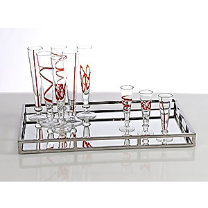 Pizzaz Beautiful Rectangular,Vanity Mirror Tray 12x12x2