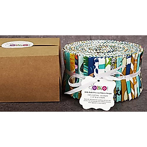 Soimoi 40Pcs Summer Print Cotton Precut Fabrics for Quilting Craft Strips 2.5x42inches Jelly Roll - Multicolor