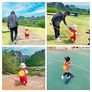 Kids happy Toddler Backpack with Leash,Child Safety Harness Backpack,Kids Backpack Harness Leash,Toddler Waterproof Backpack with Leash, Fruit Pattern,for Age 1-10 Years (Orange), 9x9x4 inch (LT010)