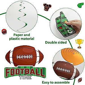 48pcs Football Hanging Swirls Decorations Football Birthday Party Streamers Wall Ceiling Hanging Spirals Sports Party Decors Supplies