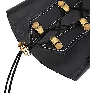 Tbest Leather Arm Guards Armguard for Archery Brown/Black Adult Youth Leather Protective Arm Guards Protector Wristband Costume for Recurve Bow Shooting Hunting, Adjustable