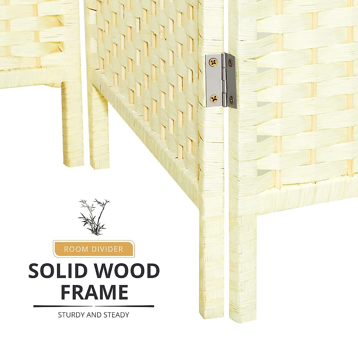 JOSTYLE Room Divider 6ft. Tall Extra Wide Privacy Screen, Folding Privacy Screens with Diamond Double-Weave Room dividers and Freestanding Room Dividers Privacy Screens(Brown, 6-Panel)