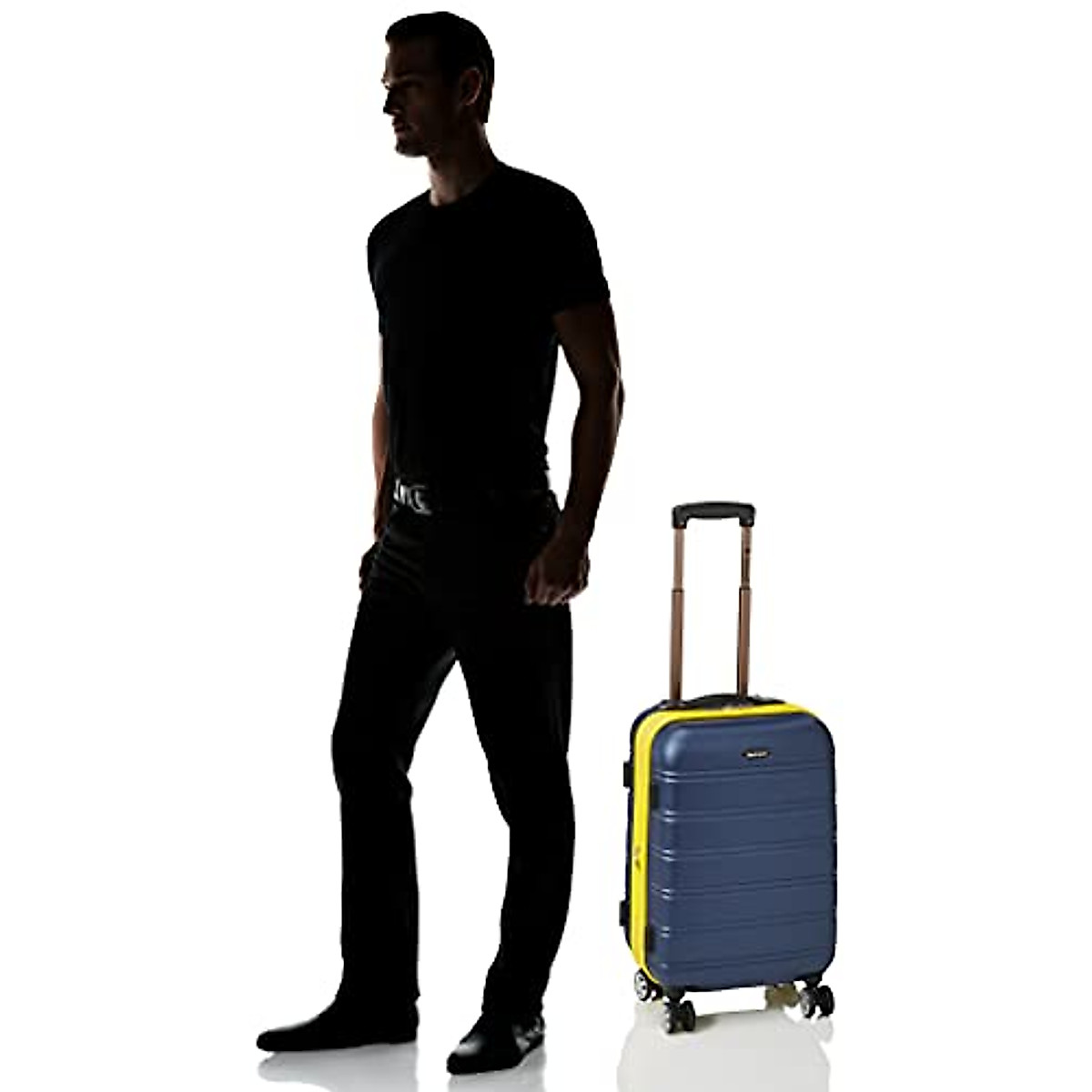 Rockland Melbourne Hardside Expandable Spinner Wheel Luggage, Navy, Carry-On 20-Inch