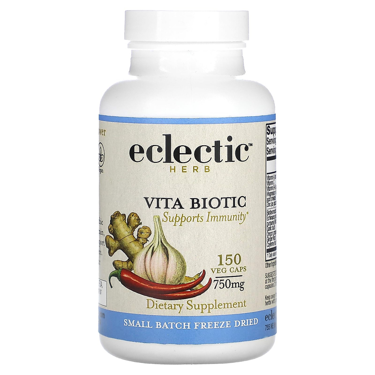 Eclectic Institute Vitabiotic Immune New in Capsules, 150 Non-GMO veg caps