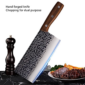 Vegetable Cleaver Kitchen Knife Butcher's Knife Stainless Steel Hammer Knife, 8" Fits Home & Kitchen, Ergonomic Handle