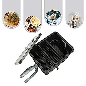 35L Upper Inlet Commercial Grease Trap, 7-stage filtration 264.12Gal/h Grease Trap, Waste Water Oil-water Separator for Restaurant,Cafe,Canteen,Kitchen Under Sink