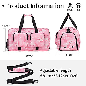 ecosmile Travel Bag Overnight Bag Duffle Weekend Bag for Men,Women Travel Gym Bag with Shoe Compartment