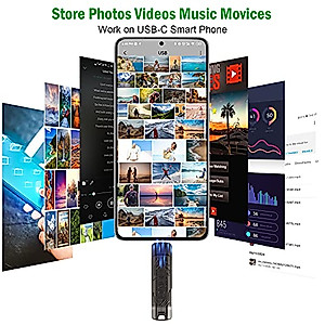 DIDIVO 128GB USB Flash Drive, USB Type C Thumb Drive Memory Stick Jump Drive USB 3.0 Drive Photo Stick Storage