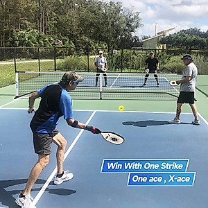 X-ACE 匹克球网套装 22 英尺(黑色和白色套装)X-ACE Regulation Pickleball Set with Net | 4 Paddles | 4 Outdoor Pickleball Balls - Portable 22FT Pickleball Net System All in One Pickle-Ball Equipment Carry Bag (NET SET)