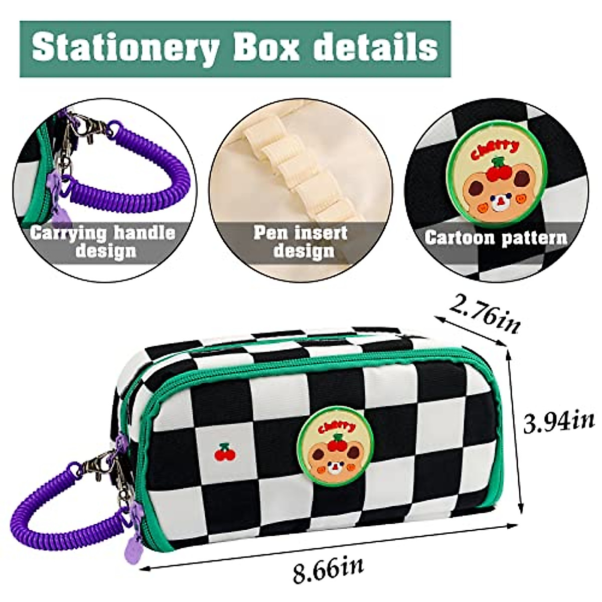 Pencil Case for School Large Capacity Pen Pencil Case Cute Pencil Pouch Pencil Bag for Teen Girls Special Pen Pouch Aesthetic School Supplies Zipper Pen 0rganizer for Children Protable Gift for School