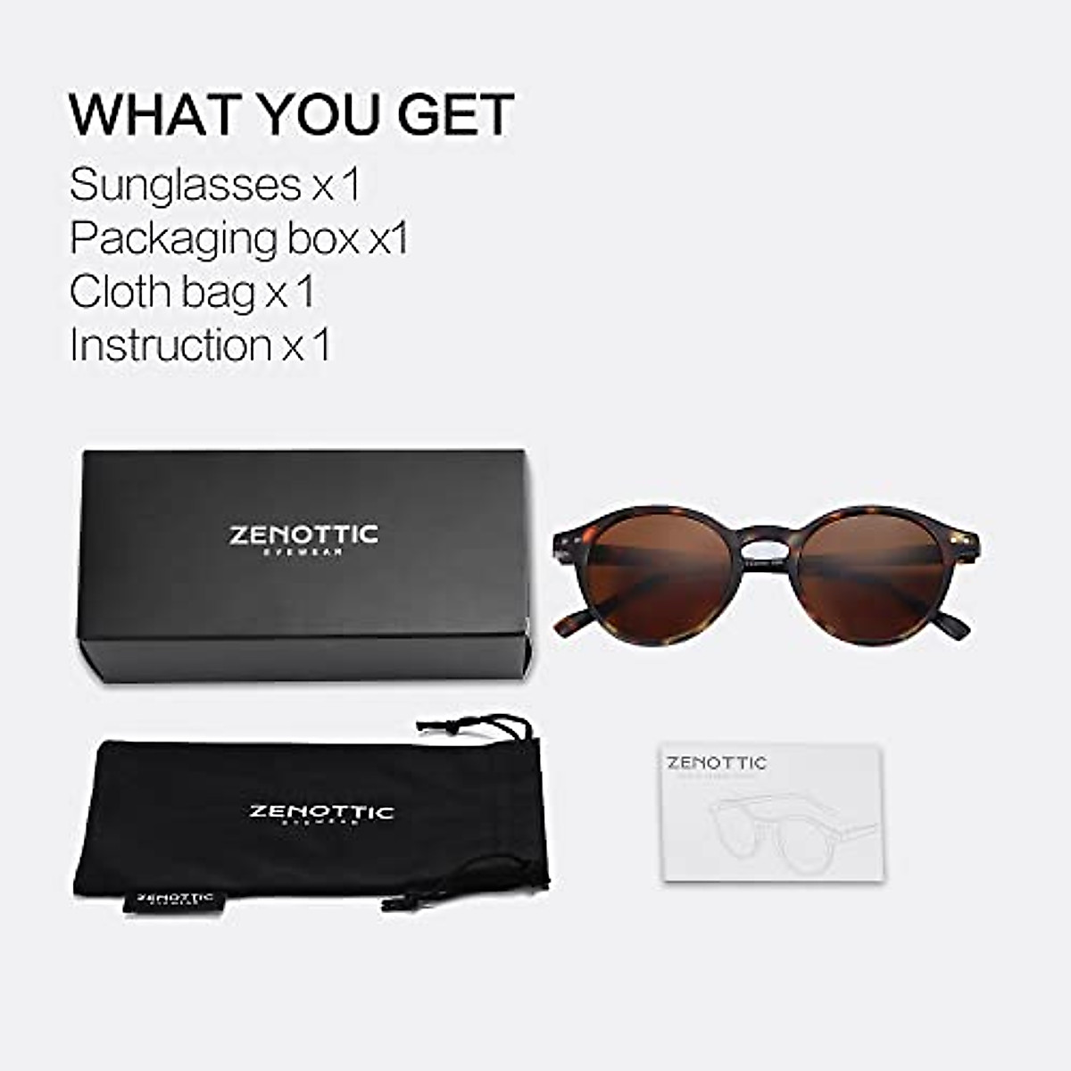ZENOTTIC Polarized Round Sunglasses, Stylish Sunglasses for Men and Women Retro Classic, Multi-Style Selection