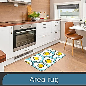 VBFOFBV Bathroom Rugs Absorbent Bath Mats for Bathroom Kitchen Bath Rugs Indoor Outdoor Area Rugs, Cartoon Poached Egg
