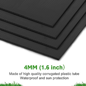 Tuanse 20 Pack Blank Yard Signs with Stakes Bulk Corrugated Plastic Lawn Signs Double Size for Garage Sale Real Estate Open House Rent Guidepost Birthday Party Decorations(16 x 12 Inch,Black)