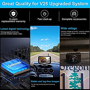 DoHonest Wireless Backup Camera HD 1080P 5“ Split Screen Monitor System for Truck Car Camper Small RV Bluetooth Rear View Cam 2.4G Stable Digital Signal Two Channels Night Vision Waterproof V25