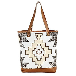 KPL Sel De Mer Upcycled Canvas and leather Hand Bag Cowhide Tote Bag shopping bag carry on leather bag