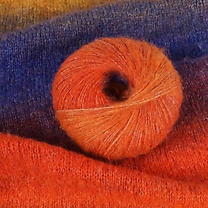 30G/Ball Soft Mohair Crochet Yarn Fine Thread Gradient Dyed for Knitting Hat Scarf DIY Hand Weaved Supplies (Color : B)