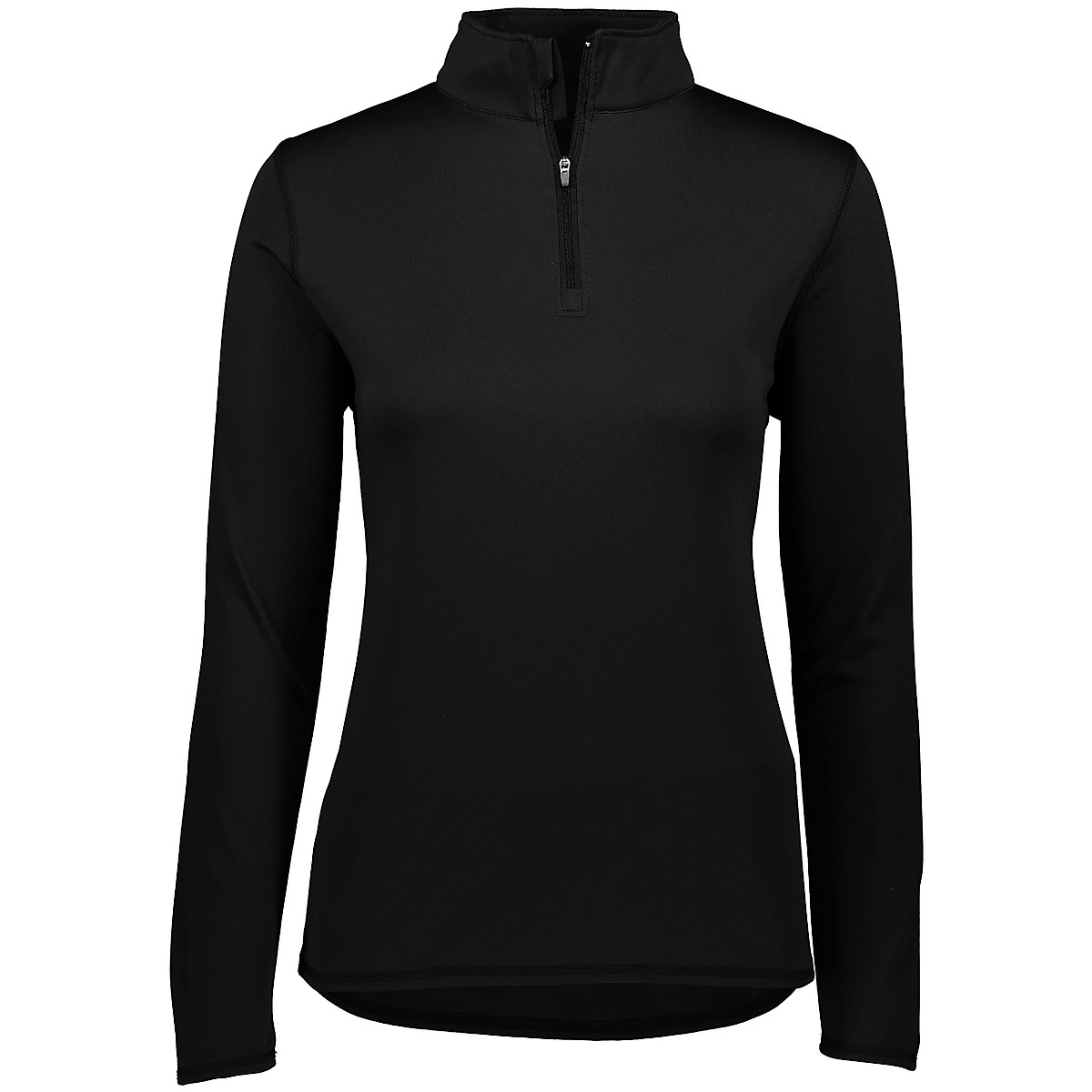 Augusta Sportswear Ladies Attain Wicking 1/4 Zip Pullover - Women's Running Long Sleeve Jacket with Sun Protection, Black, Medium