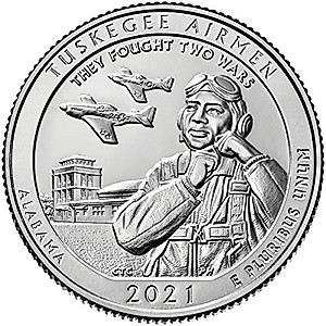 2021 P, D Tuskegee Airman National Historical Site, AL Quarter Singles - 2 Coin Set Uncirculated