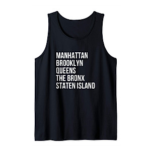 Manhattan, Brooklyn, New York City Five Boroughs NYC Tank Top
