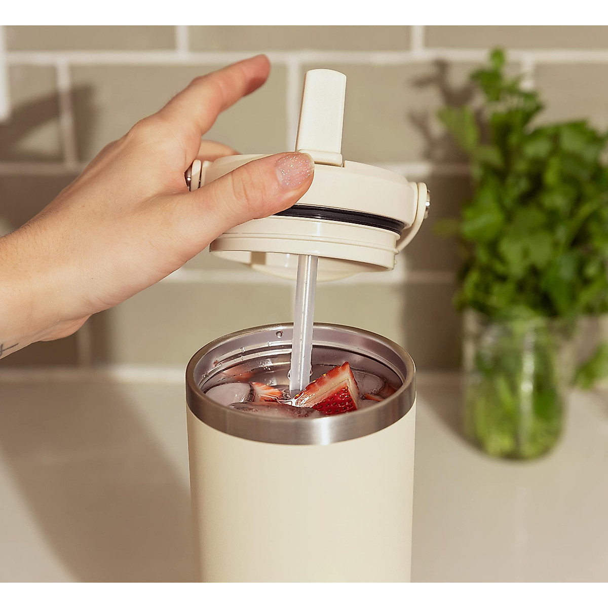 Hydrapeak Nomad 32 oz Tumbler with Handle and Straw Lid, Leakproof Tumbler, Tumbler Lid Straw, Double Insulated Tumblers, 32oz Double Insulated Cup Straw, Stainless Steel (Sage)