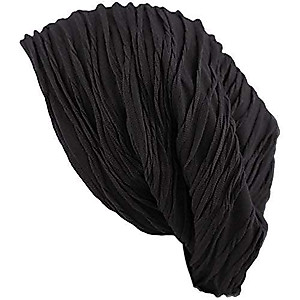 The Hat Depot 200h2800 Premium Quality Baggy Wrinkled Slouchy Beanie (1. 2800 - BLACK)