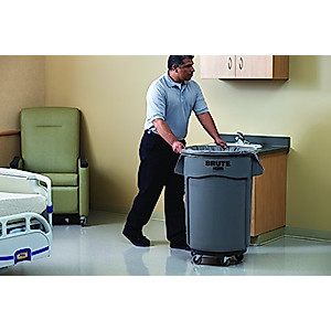 Rubbermaid Commercial FG264360GRAY BRUTE Heavy-Duty Round Waste/Utility Container, 44-gallon, Gray
