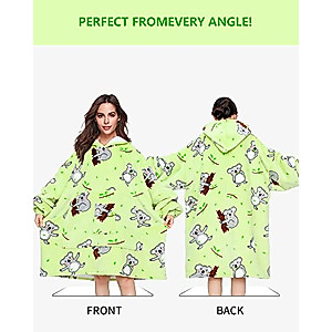 Blanket Hoodie Women Oversized,Soft & Warm Weighted Fluffy Sherpa Fleece Wearable Adult Blanket Hooded Gift with Sleeves