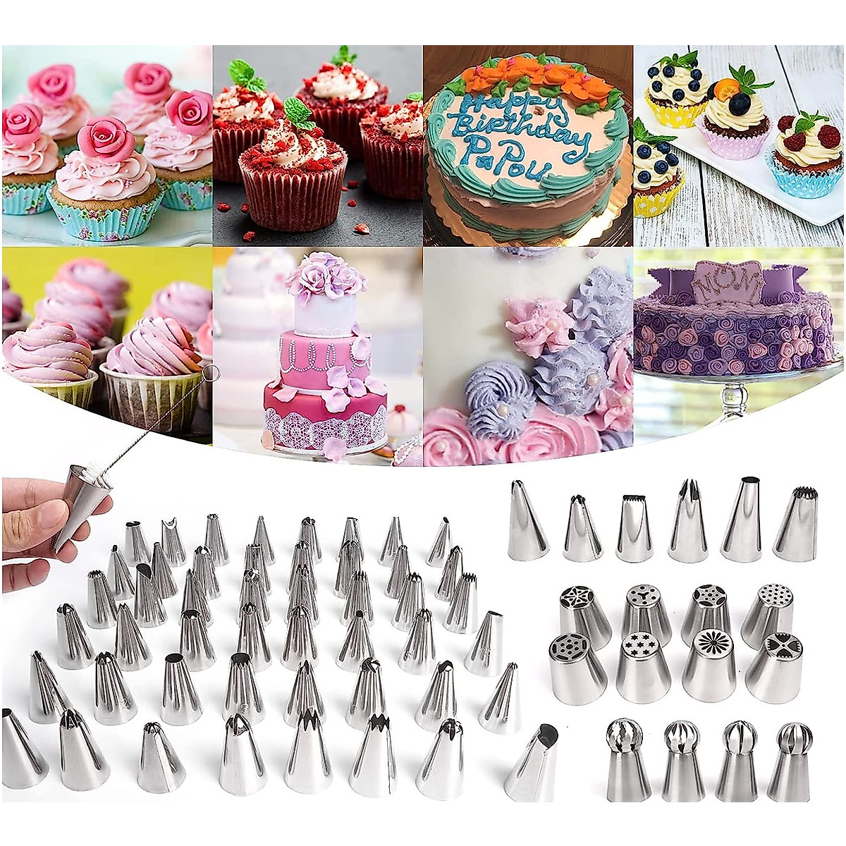 ARNISION 359PCs Cake Decorating Baking Supplies Kit, Baking Set with 66 Piping Tips, Icing Bags and Tips Set for Beginners,Baking Tools,Cupcake Decorating Kit