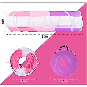 Kids Play Tunnel, Tunnel for Toddlers 1-3, Pop Up Crawl Tunnel Toy for Infant Baby Children Mesh See Through, Collapsible Tent Gift for Girl Boy