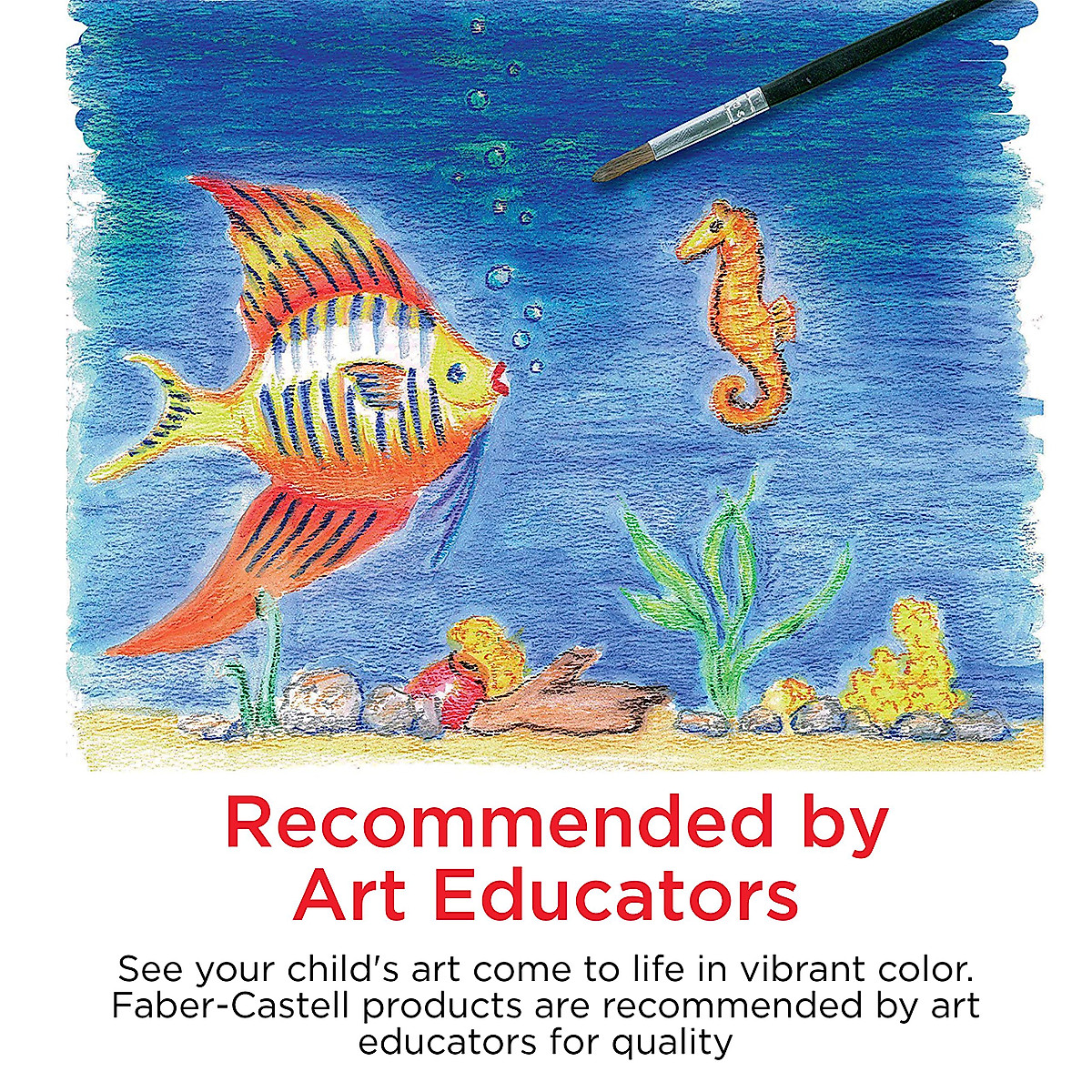 Faber-Castell Watercolor Crayons with Brush, 15 Colors - Premium Quality Art Supplies for Kids