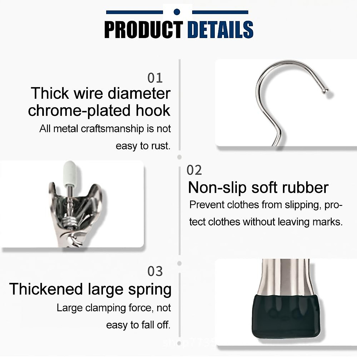 Hangers Clips,Stainless Hooks for Closet Hooks,Laundry Hanging Hooks,Travel Portable Clothes,Boot Tall Towel Hats Socks Pants and Bras (10, Rice-White)