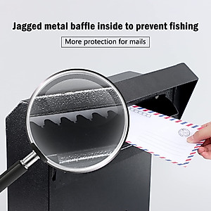 xydled Door Drop Box for Mail, Heavy Duty Mail Boxes with Key Lock,15''x12''x6'',Locking Metal Mailbox Door Mounted,Through The Door Safe Locking Drop Box, Black Upgrade