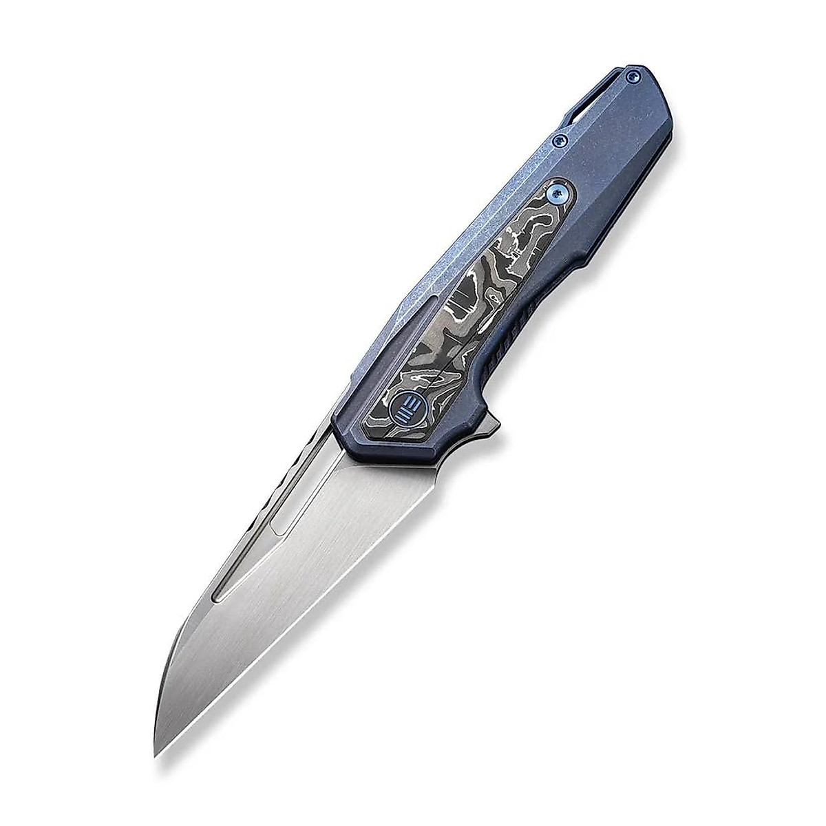 WE Maciej Torbé WE23012B-3 Blue Titanium Handle with Aluminum Foil Carbon Fiber Inlay