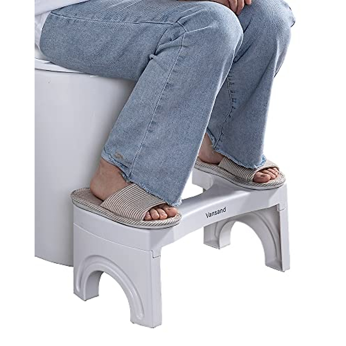 Vansand Toilet Foot Stool,Folding Toilet Stool,Squatting Toilet Potty Stool,Toilet Auxiliary Step,7.5Inch Height White