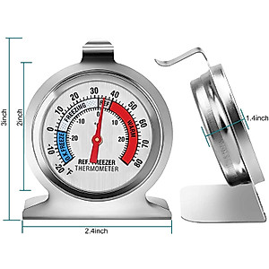 5-Pack Refrigerator Thermometer, Large Dial Freezer Thermometer,Classic Series Temperature Thermometer for Refrigerator Freezer Fridge Cooler