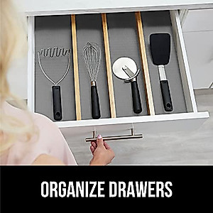 Gorilla Grip Wire Shelf Liners Set of 4 and Smooth Drawer Liner, Wire Shelf Liner Size 18x36 in Charcoal, Waterproof Hard Plastic, Drawer Liner Size 12x10 in Gray, Non Adhesive, 2 Item Bundle
