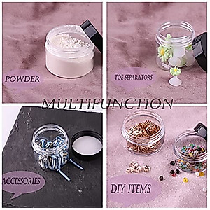 ZEJIA 1oz Plastic Jars with Lids, 6PCS Clear Small Plastic Jars, Empty Plastic Containers with Black Lids, Round Travel Jars for Cosmetics, Lotions, Acrylic Powder, Beauty Product, Slime