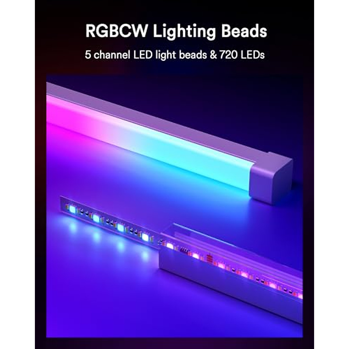 Lumary LED Neon Rope Lights, RGBCW Color Changing Silicone Flexible Rope Lights, 16.4ft UFO LED High Bay Light 150W 22000lm Smart Dimmable 2700K-6500K High Bay