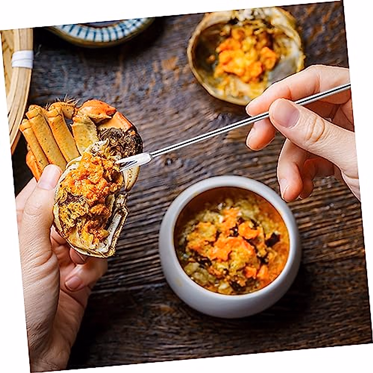 DOITOOL 1 Set Crab Eating Tool Oyster Crackers Stainless Steel Bottle Opener Stainless Steel Scissors Crab Leg Seafood Forks Picks Crab Legs Opener Stainless Steel Tools Crab Scoop Crusher