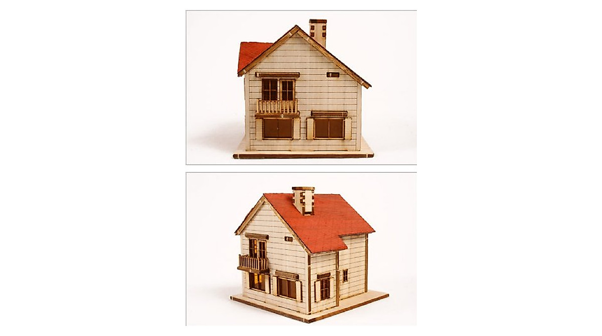 Western House Wooden Model Kit - DIY Desk Decor by Young Modeler