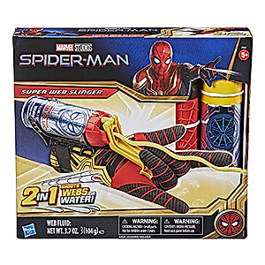 Marvel Spider-Man Super Web Slinger, 2-in-1 Shoots Webs or Water, Spider-Man Web Shooter Toy, Role-Play Toys, Spider-Man Toys for 5 Year Old Boys and Girls and Up
