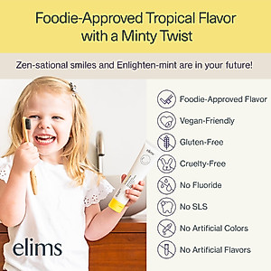 ELIMS Nano Hydroxyapatite Fluoride Free Toothpaste - Xylitol Remineralizing Toothpaste for Whitening Sensitive Teeth - SLS Free Orange Pineapple Mint Flavored Toothpaste for Adults & Kids 4oz