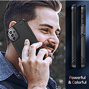 LeYi for Samsung Galaxy A13-5G Case: Samsung [A32] [A23] [A04S] Case with 2 Pack Tempered Glass Screen Protectors, Heavy Duty Shockproof Hard PC Textured Back Phone Case for Women Men, Black