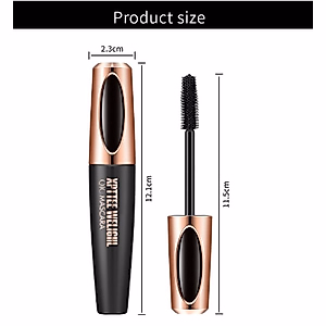 QIC 4D Silk Fiber Lash Mascara,Mascara Black Volume and Length,Waterproof & Smudge-Proof,Long-Lasting No Flaking,Voluminous Eyelashes Mascara,All Day Exquisitely Full (2PCS)