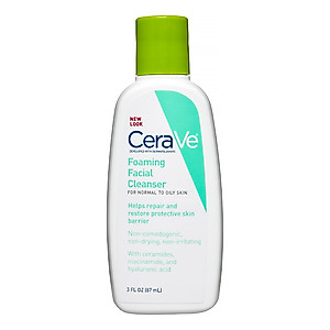CeraVe Foaming Facial Cleanser | 3 Fl. Oz Travel Size | Daily Face Wash for Oily Skin | Fragrance Free