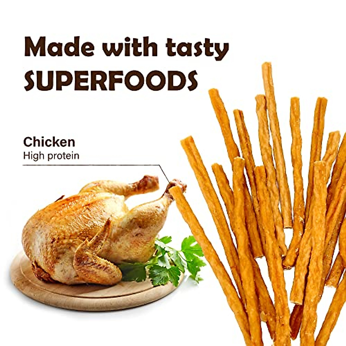 Afreschi Turkey Tendon for Dogs, Dog Treats for Soft Series, All Natural Human Grade Dog Treat, Suitable for Training chew, Ingredient Sourced from USA, Rawhide Alternative, Soft Strip