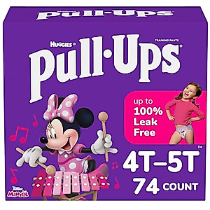 Pull-Ups Girls' Potty Training Pants, Size 4T-5T Training Underwear (38-50 lbs), 74 Count